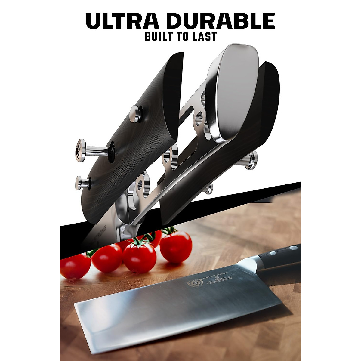 Dalstrong Chinese Cleaver Knife-9"- Gladiator Series 'R'-High Carbon Steel - Razor Sharp - Black Handle - Giftable Meat Cleaver, Vegetable Knife-w/Sheath - NSF Certified