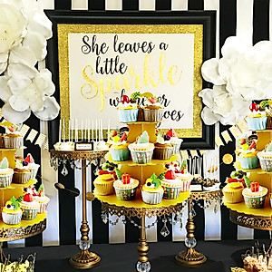 Gold Cupcake Stand 3 Tier Cupcake Stand Glitter Gold Cardboard Cupcake Tower Stand for 24 Cupcakes Birthday Party Baby Shower