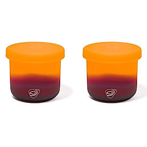 Silipint: Silicone 10oz Lidded Bowls: 2 Pack Sun Storm - Unbreakable, Flexible, Sustainable, Microwave-Oven-Dishwasher, Non-Slip