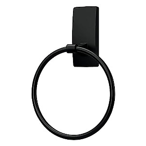 Command Hand Towel Holder Matte Black with Water Resistant Command Strips, Rust Resistant Bathroom Organizer, Holds up to 5 lbs