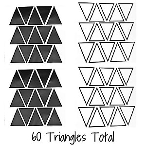 The Boho Design Tribal Triangles Wall Decals Peel and Stick for Kids, Baby Bedroom Nursery and Living Room, Vinyl Wall Stickers Decor (Black)