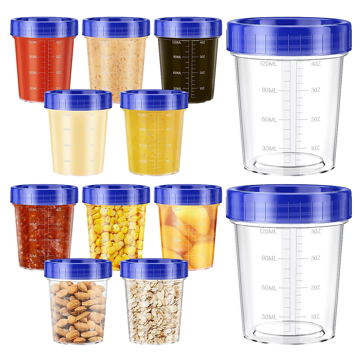 Mckinu 12 Pack Salad Dressing Container: Salad Dressing Container to Go - Dressing Containers with Lids Reusable Sauce Containers for Lunch Boxes Picnics and Travel