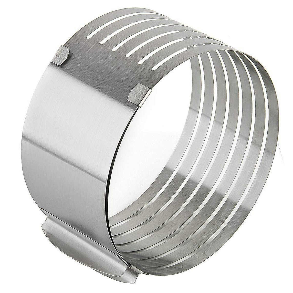 Layered Slicer Cake Ring Set, GDGY 6-8 Inch Stainless Steel Circular Baking Tool Kit Set Mousse Mould Slicing Include 1pc Egg White Separator and 1pc Cake Edge Smoother Scraper Cutter