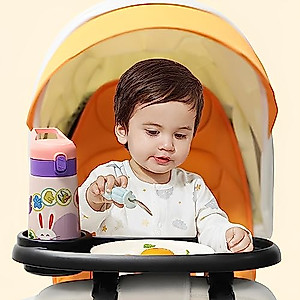 Stroller Snack Tray with Cup Holder Universal Stroller Food Tray Removable, Non-Slip Grip Clip for Stroller Bar Reusable Stroller Snacks Holder for Strollers with Round Armrests (A)