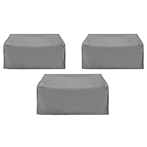 Crosley Furniture Patio Furniture Covers, Waterproof 3-Piece Outdoor Sectional Loveseat Cover Set, Gray
