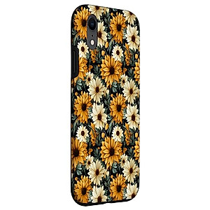 iPhone XR Yellow Sunflower Pattern Floral Garden Sun Flowers Aesthetic Case