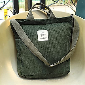 WantGor Large Tote Bag for Woman, Women's Crossbody Shoulder Handbags Big Capacity Shopping Bag (Dark Green)