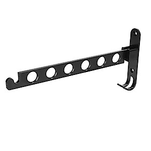 TOPINCN Folding Clothes Hanger Folding Hanger Rack Closet Organizer Laundry Drying Rack Black Wall Mounted 6 Holes 103° Clothe Hanger Wall Wall Hanging Rack Foldable for Wall