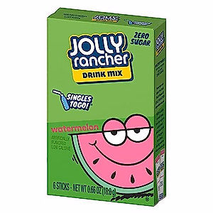 Jolly Rancher SINGLES TO GO! Drink Mix WaterTok Bundle - Blue Raspberry, Green Apple, Watermelon and Cherry Drink Mix