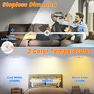 Wireless Under Cabinet Lights Motion Sensor Light Dimmable, 80 LED Closet Light Rechargeable Magnetic Under Cabinet Lighting, Under Counter Lights for Kitchen, Wardrobe, 3-Pack