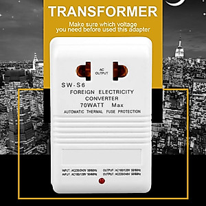 70W 110V/120V to 220V/240V StepUp& Down Voltage Converter Transformer (CN Standard Plug)