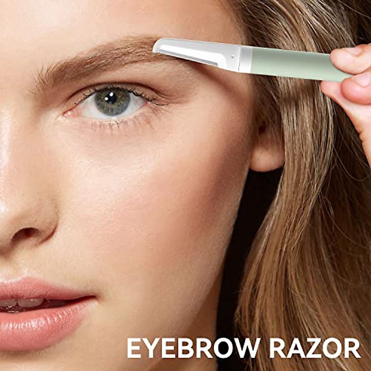 Dermaplaning Tool for Women Face Exfoliation, Durable Eyebrow Razors with 4 Replaceable Blades, Face Razors for Women Peach Fuzz and Dead Skin, Green