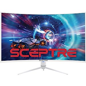 Sceptre Curved 40" Class 16:9 QHD 2560x1440 Gaming Display DisplayPort up to 165Hz AMD FreeSync Premium HDR400, 1ms MPRT 3000R Height Adjustable Nebula Series White (C408B-QWN168W)
