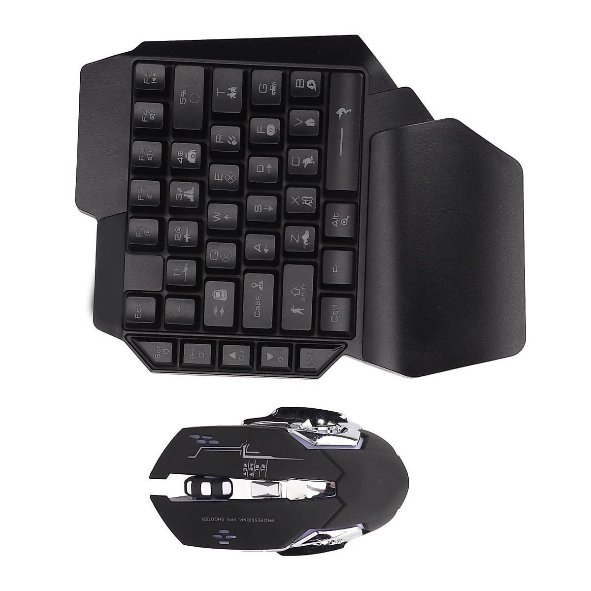 Zyyini Gaming Keyboard Mouse Holder,Converter with Fast Charge Interface, Support 5V/2A Output, RGB Gradient USB One Handed for Android, for OS Below 13.4(Mix SE Automatic Pressure Gun Set)