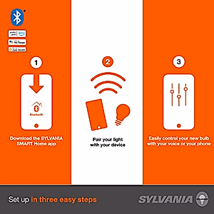 Sylvania Smart Bluetooth A19 Full Color and Tunable White Light Bulb, 60W, Dimmable, for Alexa / Apple HomeKit / Google Assistant - 1 Pack (75627)