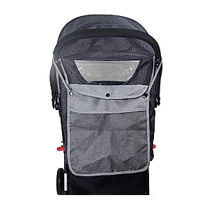 Eunika Baby Stroller Organizer Storage Bag (3 Pcs), Kid Stroller Accessories Travel Hanging, Snap Button Dual Layered Pocket Pram Accessories, Free Gifts Stroller Hooks Black Stroller Mesh Bag