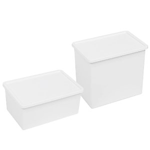 FOMIYES Plastic Shoe Boxes 2pcs Plastic Storage Bin Tote Organizing File Box Multifunctional Storage Box Storage Box with Secure Lid for Home Bedroom White Plastic Storage Box