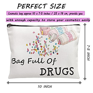 Hookoome Nurse Practitioner Gifts for Women - Bag Full Of Drugs- Funny Medicine Cosmetic Pill Bag Storage Multifunction Pouch for Her Mom Patient Birthday Gifts