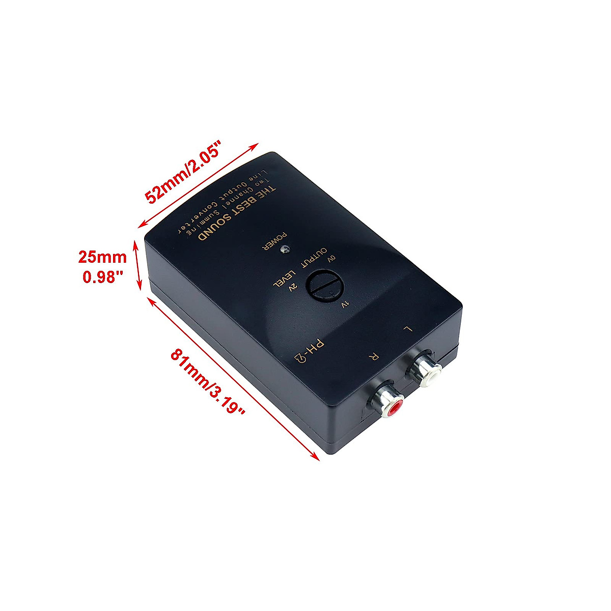S SYDIEN 1Pc Black High to Low 2-Channel Line Output Converter RCA Car Line Converter Output Adapter