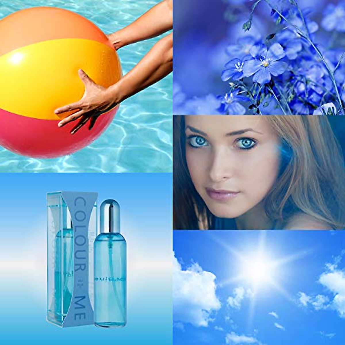 Colour Me Sky Blue by Milton-Lloyd - Perfume for Women - Chypre Floral Scent - Opens with Sparkling Citrus Lemon - Blended with Honey and Amber - Reflects Summer Vibes - 3.4 oz EDP Spray