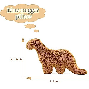 Wlevzzor Dino Nugget Pillow, Get Roaring Large Dino Chicken Nugget Plush Pillow - Perfect for Dinosaur Lovers, Birthday Gifts, and Party Decorations (Dinosaur-A)