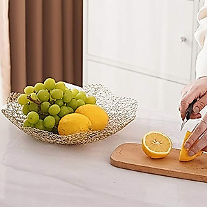 Decorative Bowls for Home Decor and Centerpieces - Gold Vegetable Fruit Bowl for Kitchen Counter, Table Centerpieces for Dining Room and Living Room Decor, Fruit Basket for Kitchen (Small)