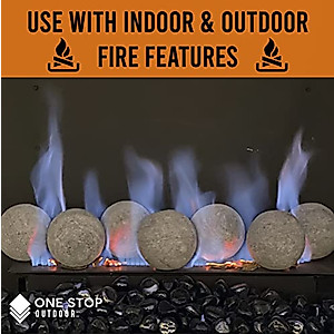 Premium Ceramic Fiber Fire Balls for Fire Bowl - (Set of 15-3” in Diameter Ball) Perfect Modern Decor Accessory Round Sphere for Fire Pit/Fire Table/Indoor & Outdoor Fireplace (Black)