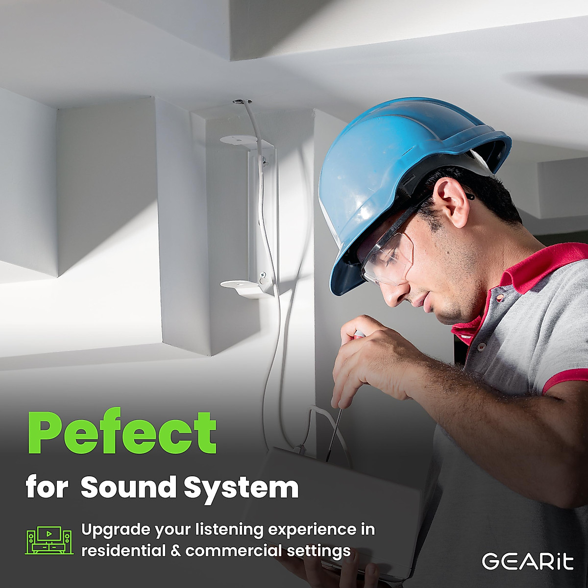 GearIT 12/2 Speaker Wire (50 Feet) 12AWG Gauge - in Wall Audio Speaker Wire Cable / CL2 Rated / 2 Conductors - OFC Oxygen-Free Copper, White 50ft