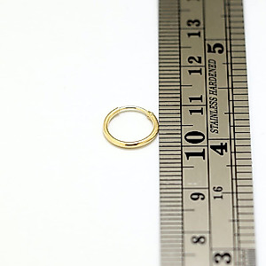 14K Solid Yellow Gold Hinged Segment Nose Ring Ring - Solid Gold Nose Ring- Septum Ring - 18 Gauge - 6mm Diameter Clicker Nose Ring Jewelry