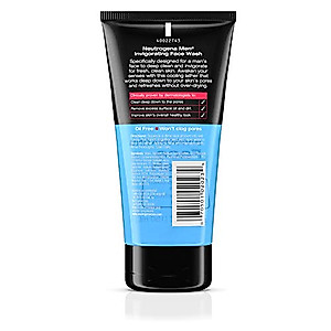Neutrogena Men's Invigorating Daily Foaming Gel Face Wash, Energizing & Refreshing Oil-Free Facial Cleanser for Men, 5.1 fl. oz