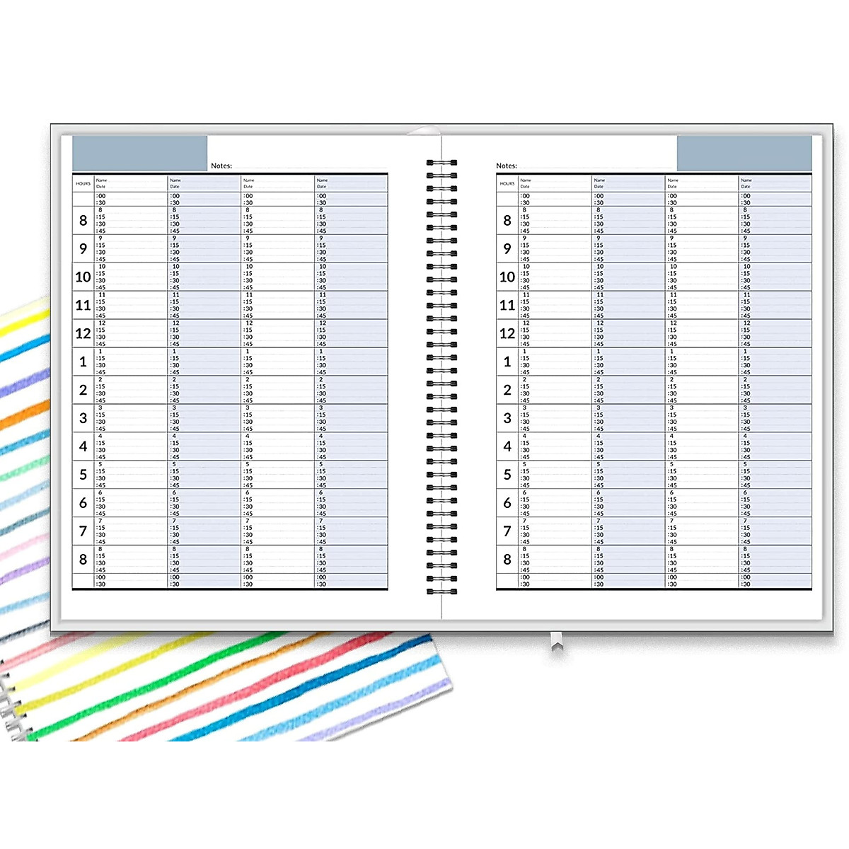 Appointment Book, Schedule Planner by StriveZen, 2024 2025, Daily, Hourly, 15 Minutes Increments, Weekly Scheduling, 7" x 8-3/4", Pockets, 128 Pages, HARDCOVER, UNDATED