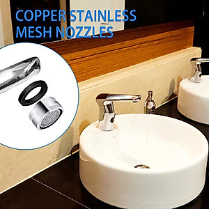 12 Pieces 2.2 GPM Sink Faucet Aerator, Kitchen Sink Aerator Replacement Parts, Bathroom Faucet Aerator, Faucet Adapter Kit with 15/16-Inch or 24 mm Male Thread for Kitchen Bathroom Sink Faucets