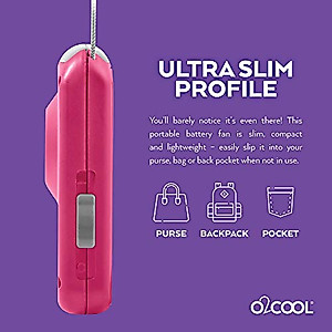 O2COOL Deluxe Personal Necklace Fan | Hands- Free, Battery Operated Wearable Mini Cooling Device for Beach, Sporting Events, Camping (3 Pack Random Colors)