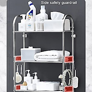 3-Tier Stainless Steel Bathroom Space Saver Storage Shelf, Shelving Unit Over Washing Machine, Laundry Room Organizer Over The Washer Dryer Toilet
