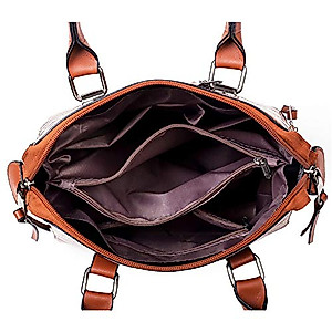 Women Fashion Handbags Wallet Tote Bag Shoulder Bag Top Handle Satchel Purse Set 4pcs (Blue)