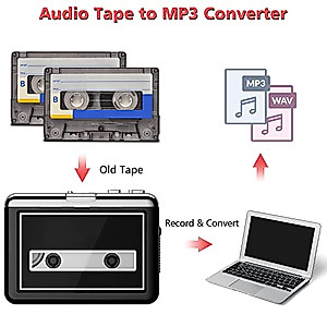 Walkman Cassette Player, Portable Tape Player Compact Recorder with Headphones, Audio Music Cassette to MP3 Digital Converter, Compatible with Laptop/PC/MAC/iPod - for Entertainment, Travel, Sports