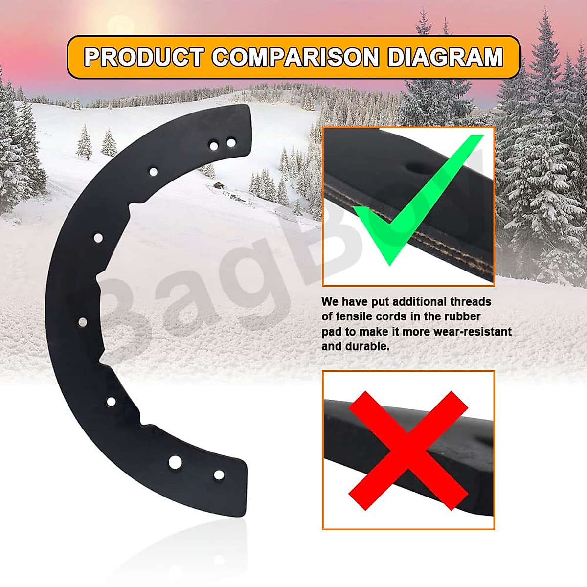 Braveboy 731-0782 Snow Thrower Paddle Set, Compatible with MTD 753-0613 731-0782 731-0781 731-0780 & More - 2005 and Earlier, for Two-Cycle Single Stage Snow Throwers