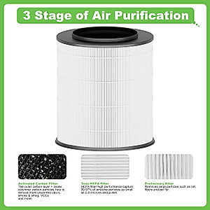 Hichoryer 12030 Medium Room Replacement Filter, Compatible with 1,000 Sq. Ft. Clorox® Medium Room Air Purifier model # 11030 & 11031, Compare to Item Number 12030, 2 Pack