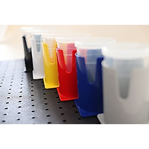 SmartJars® Pegboard Organizer Accessories Storage Jars, Pegboard Jars for Garage Organization, Craft Room, or Pantry, Pegboard Bins with Lids, Pegboard Wall Organizer, Organizer Pack of 12 (White)