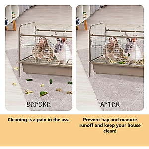 UNIFAMILY 10 Pcs Pet Cage Edge Liner Clear Urine Guard Side Lining, 14" x 4.5" Anti-Urine Splash Sheet for Ferret Rabbits Chinchilla Hamster Hedgehog Rat Critter Nation Cage Liner, Guinea Pig Liners