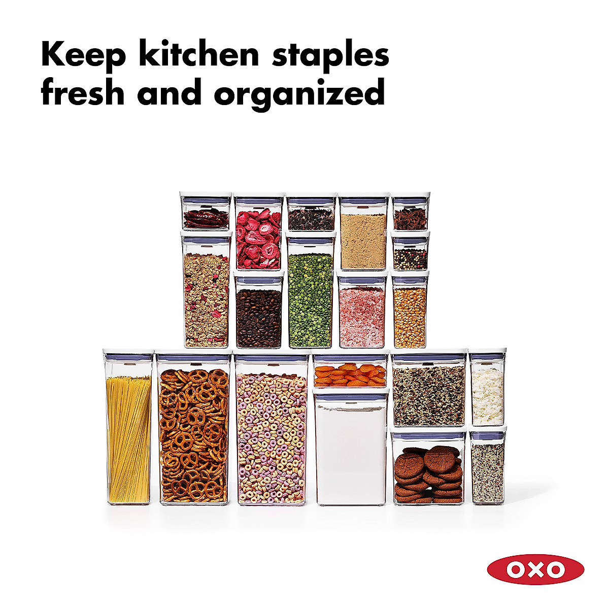 OXO Good Grips 20-Piece POP Container Set + OXO Good Grips 8-Piece Baking Essentials POP Container Set