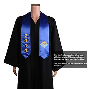 OSBO GradSeason Unisex Adult Plain Graduation Stole for Academic Commencements, 60'' long (Silver)