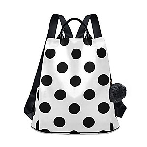 ALAZA Polka Dot Black White Trips Hiking Camping Rucksack Pack for Women