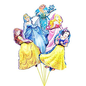 5 pcs Disney Princess balloons, disney-themed party supplies, Kids Birthday Party decorations.