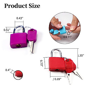Yinpecly 6PCS Suitcase Locks, Multicolor Luggage Padlocks Set, Lock with Keys, Small Luggage Locks, Mini Locker, Zipper Lock, Tiny Locker Lock for School Gym Backpack Journal Tool Box