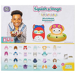 Squish-a-longs by Squishmallows 25 Pack - Series 2 - (25) 1” Mini-Squish, 5 Accessories, 1 Ring, & 1 Collector’s Guide - 2 Chase Figures - Collect, Trade, & Play