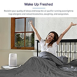 LEVOIT Air Purifiers for Home Large Room, Grey & Air Purifiers for Bedroom Home, HEPA Filter Cleaner, White