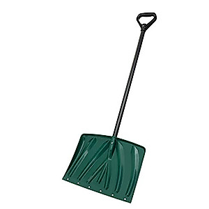 Suncast 18" Ergonomic Snow Shovel Pusher with Wear Strip, Green