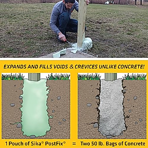 Sika Postfix Fence Post Mix, Mix-in-The-Bag Expanding Foam for Supporting Non-Structural Posts, Fence, Mailbox, and Sign Posts