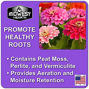 Premium Potting Soil Mix with Peat Moss, Vermiculite, Perlite (Made in USA) (4 Dry Quarts)